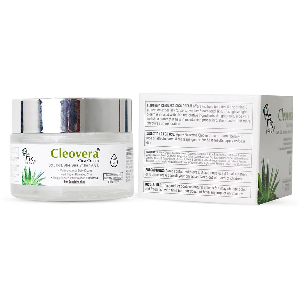 Cica & Aloe Vera Moisturinzing cream for damaged skin – Fixderma Skincare