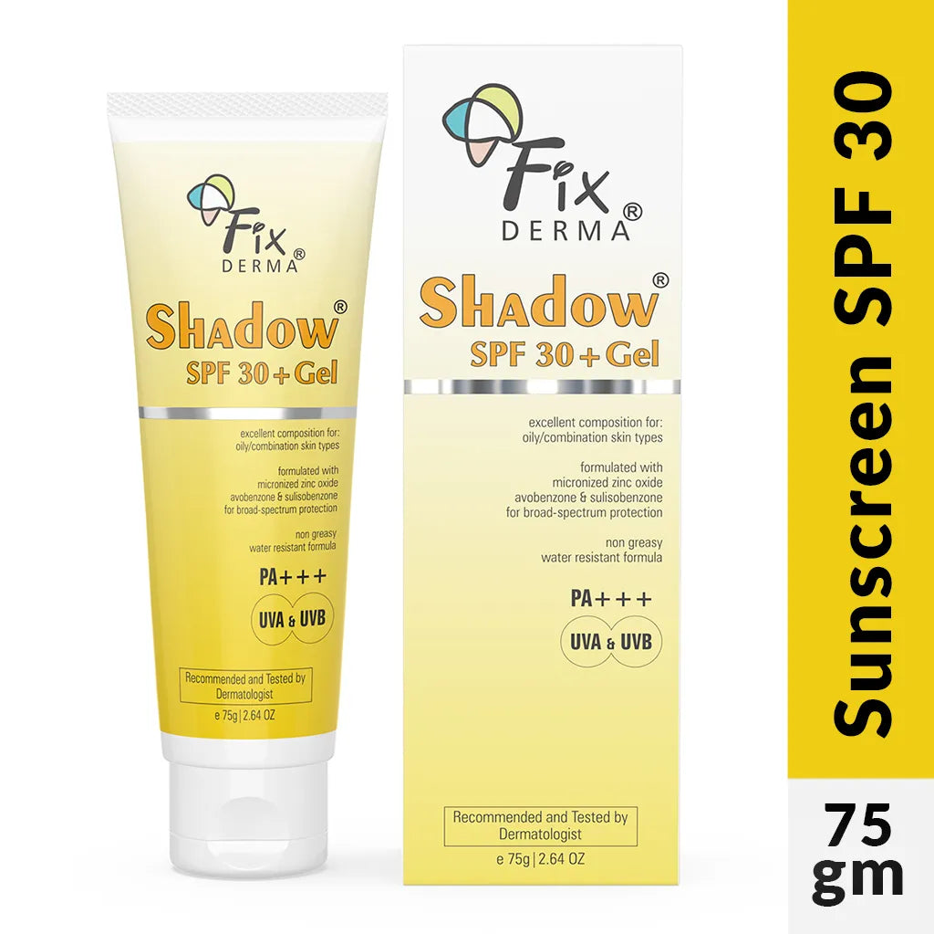 Shadow Sunscreen For Oily Skin SPF 30+ Gel - Acne Prone – Fixderma Skincare