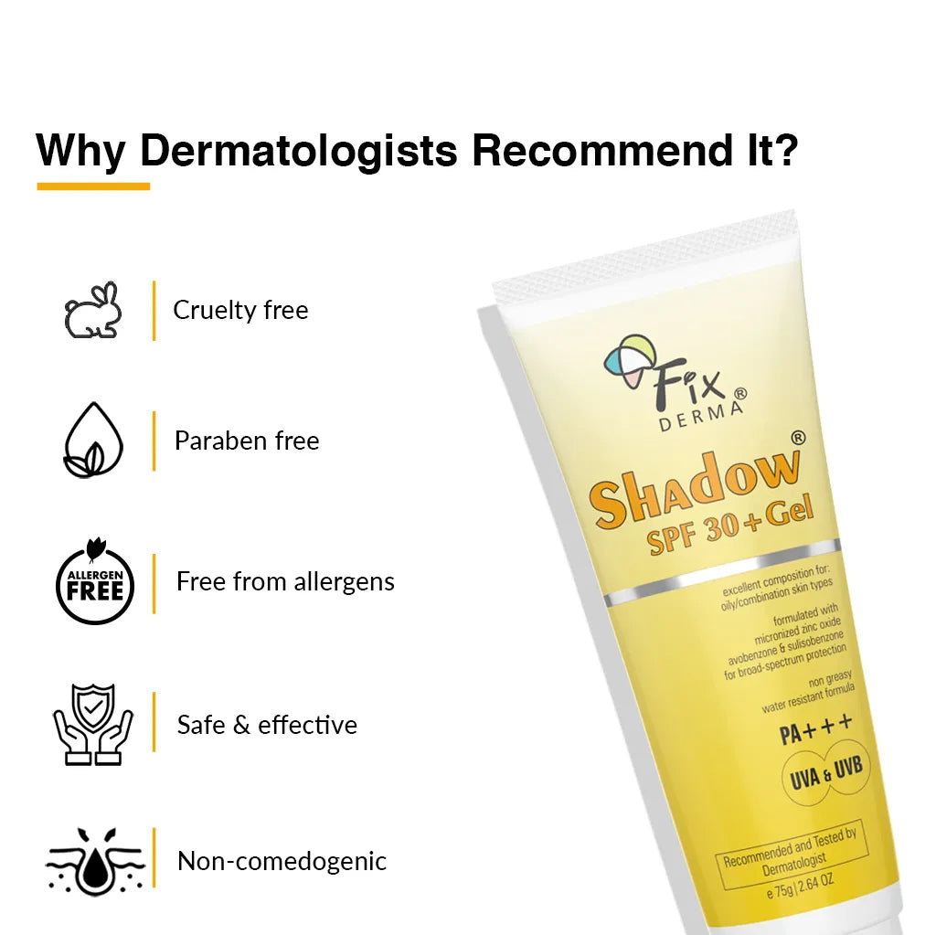 Shadow Sunscreen SPF 30 Gel for Oily Skin - Pack of 2 – Fixderma Skincare