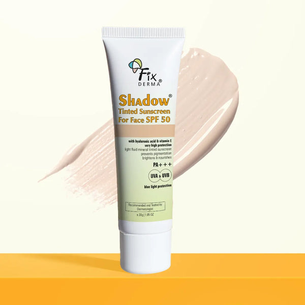 Shadow SPF 50+ Tinted Sunscreen | 1% Hyaluronic Acid – Fixderma Skincare